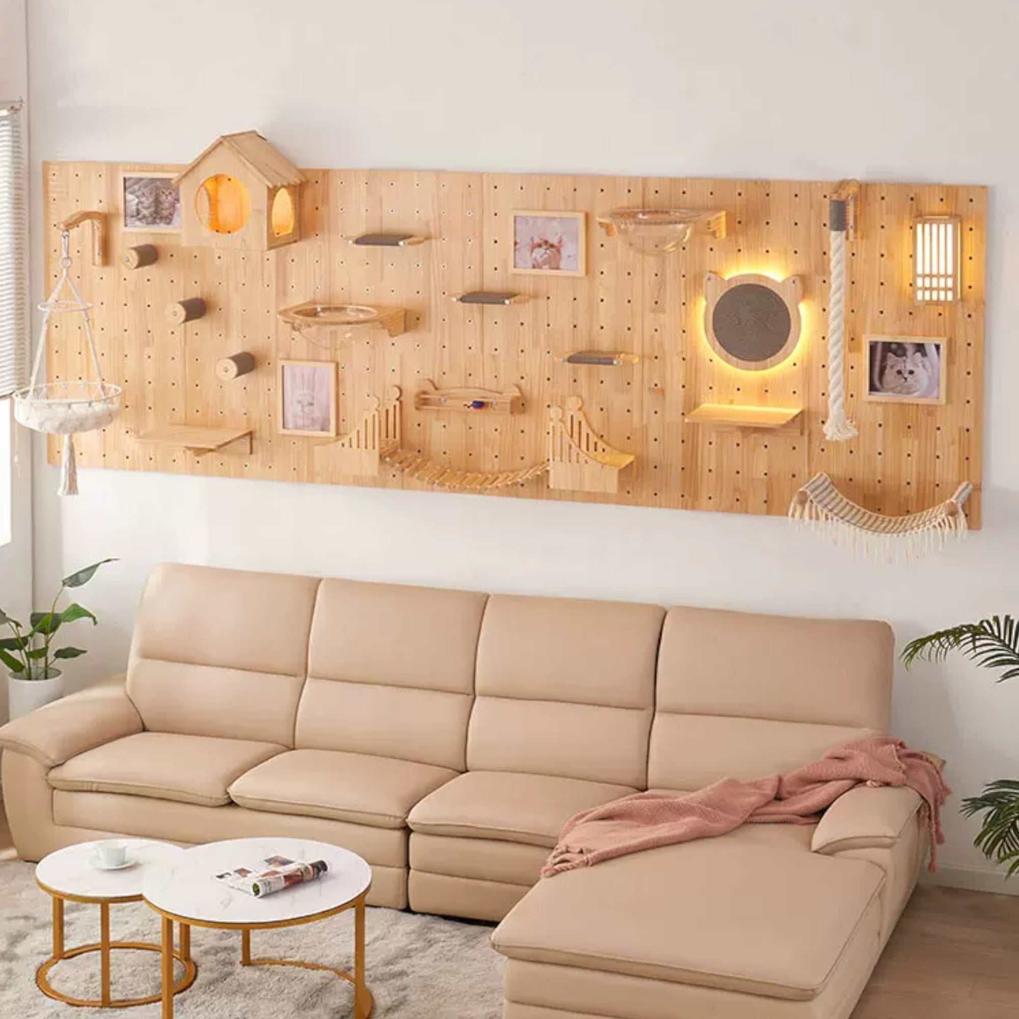 Cat Pegboard series・Wall-mounted cat climbing frame set – Pets Thing ...